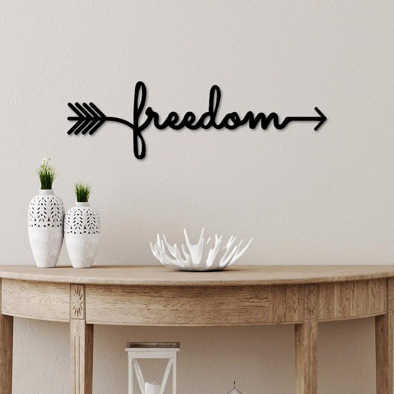 Wallity Zidna dekoracija Freedom, 62x19 cm, 1.5 mm, Crna