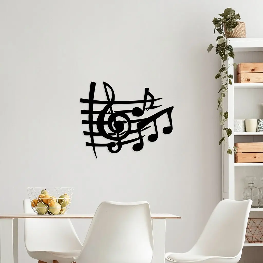 Wallity Zidna dekoracija Musical 3, 58x70cm, Crna