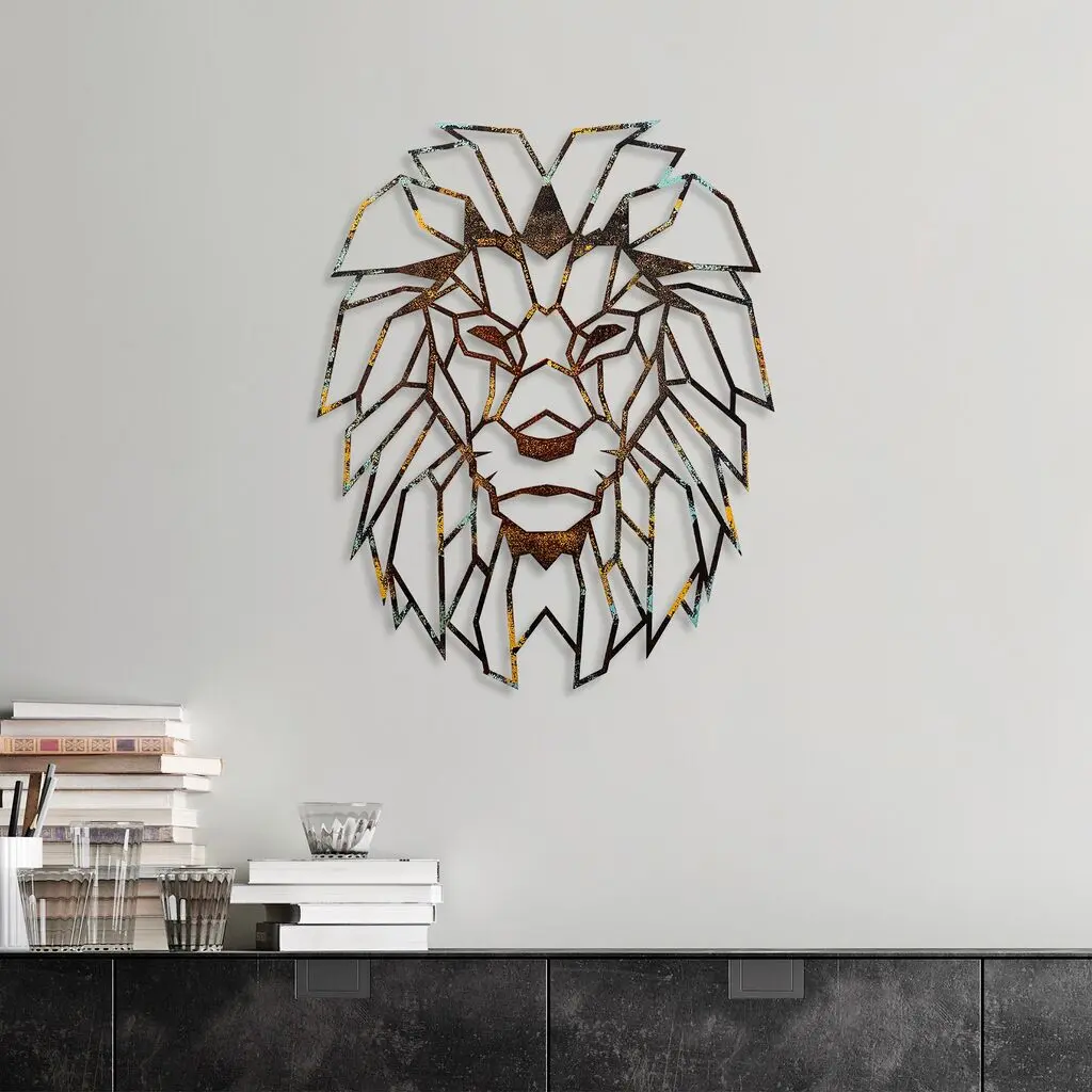 Wallity Zidna dekoracija Lion-3, 40cmx50cm, Bakar