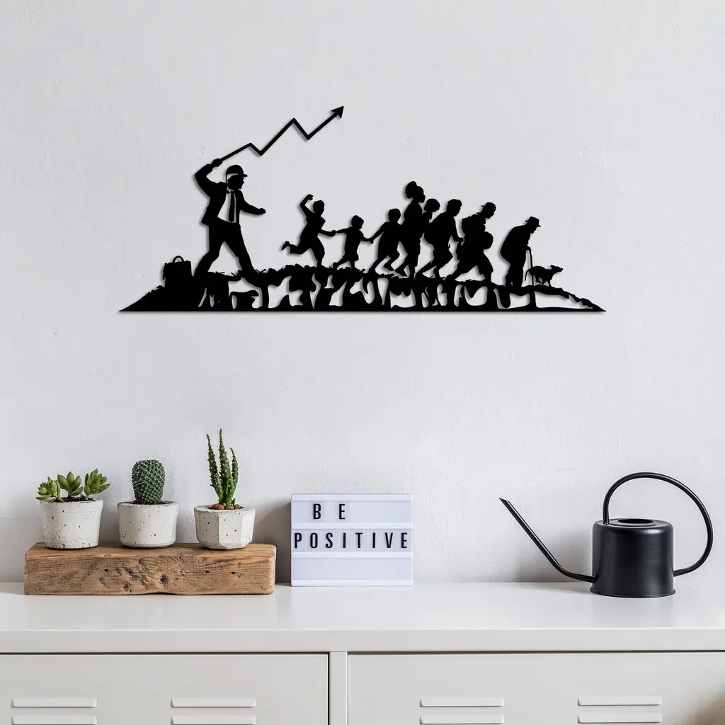 Wallity Zidna dekoracija Banksy-5, 30x70cm, Crna