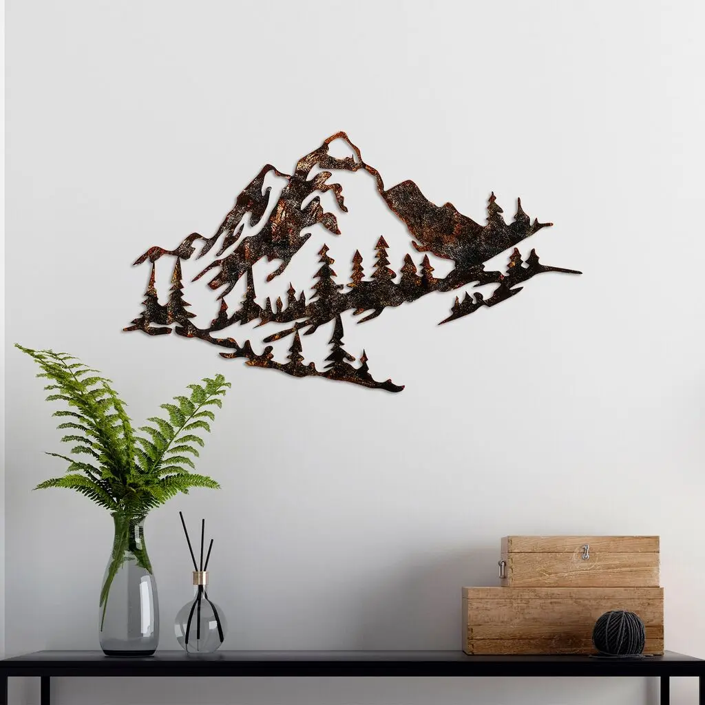 Wallity Zidna dekoracija Mountain-2, 70cmx40cm, Bakar