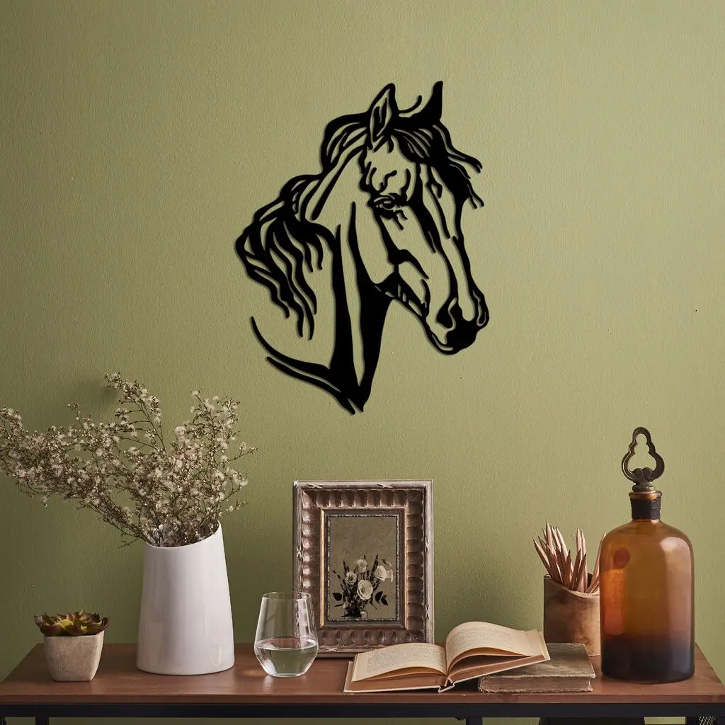 Wallity Zidna dekoracija Horse 2, 43x56cm, Crna