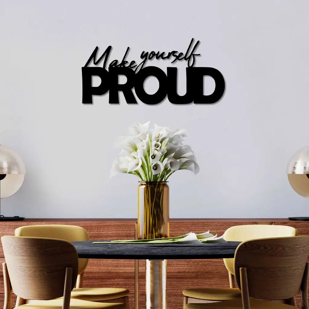 Wallity Zidna dekoracija Make Yourself Proud, 56x26cm, Crna