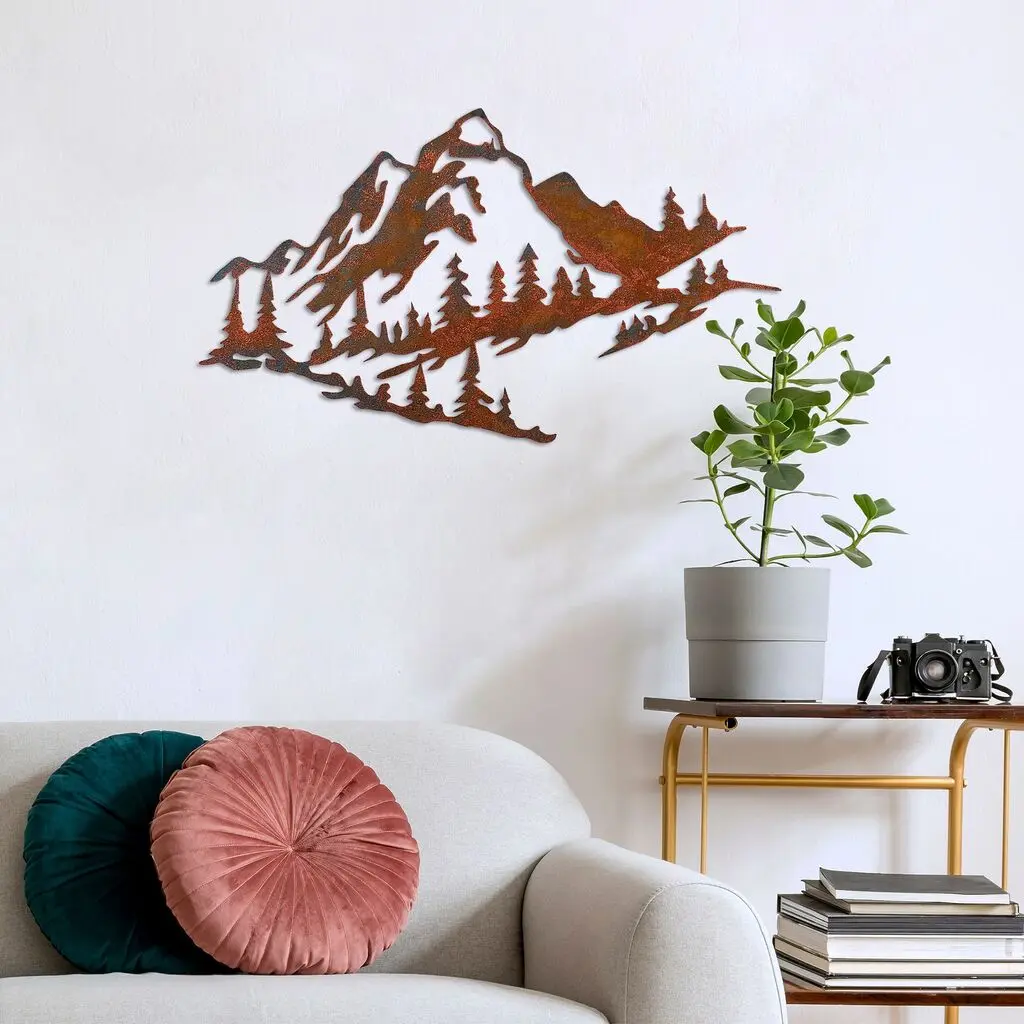 Wallity Zidna dekoracija Mountain-3, 70cmx40cm, Bakar