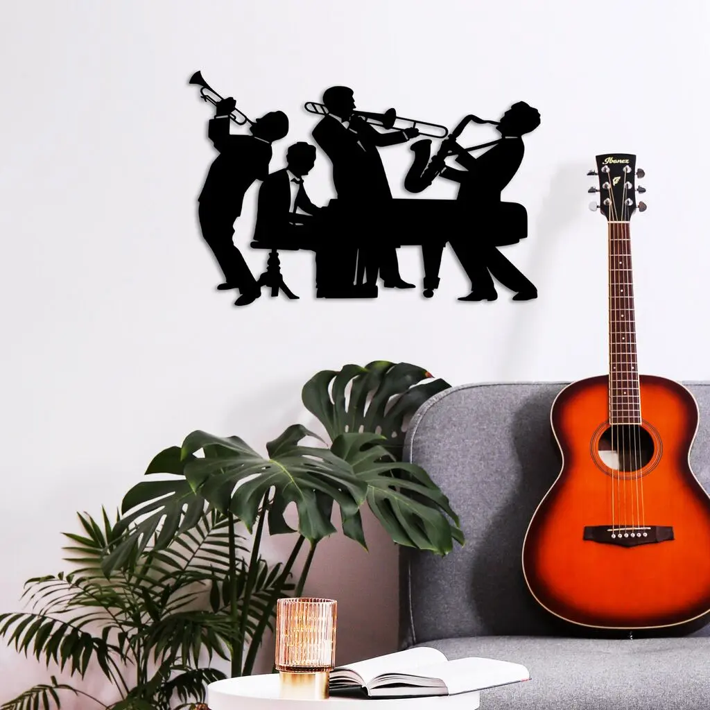 Wallity Zidna dekoracija Musicians-M, 50x33cm, Crna