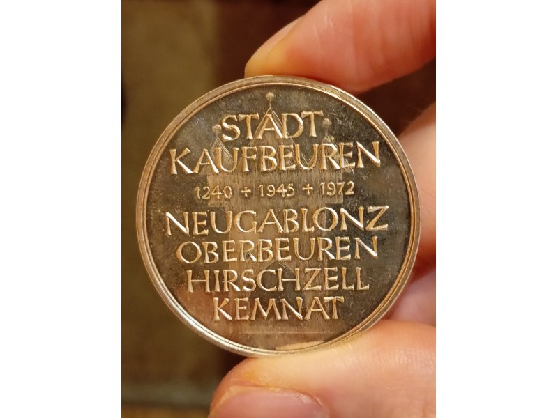 Nemacka medalja stadt kaufbeuren 1972g. unc