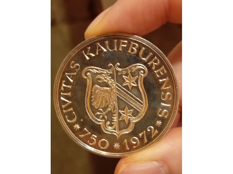 Nemacka medalja civitas kaufburensis 1972g. unc