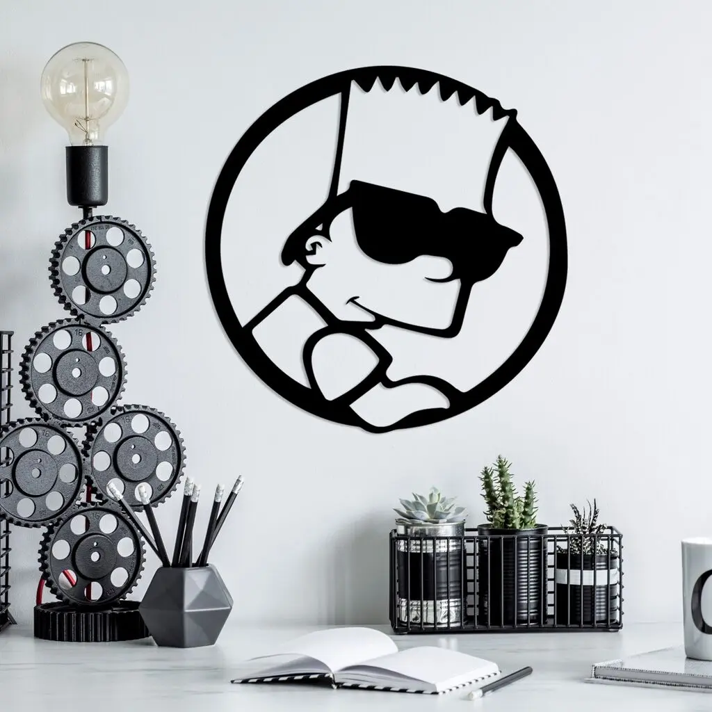 Wallity Zidna dekoracija Sımpson 4, 33x33cm, Crna