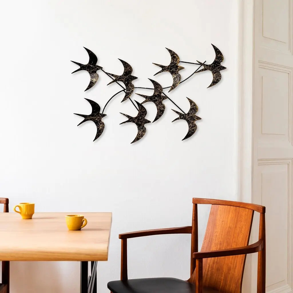 Wallity Zidna dekoracija Flying Birds 1, 69x41x7cm, Crna