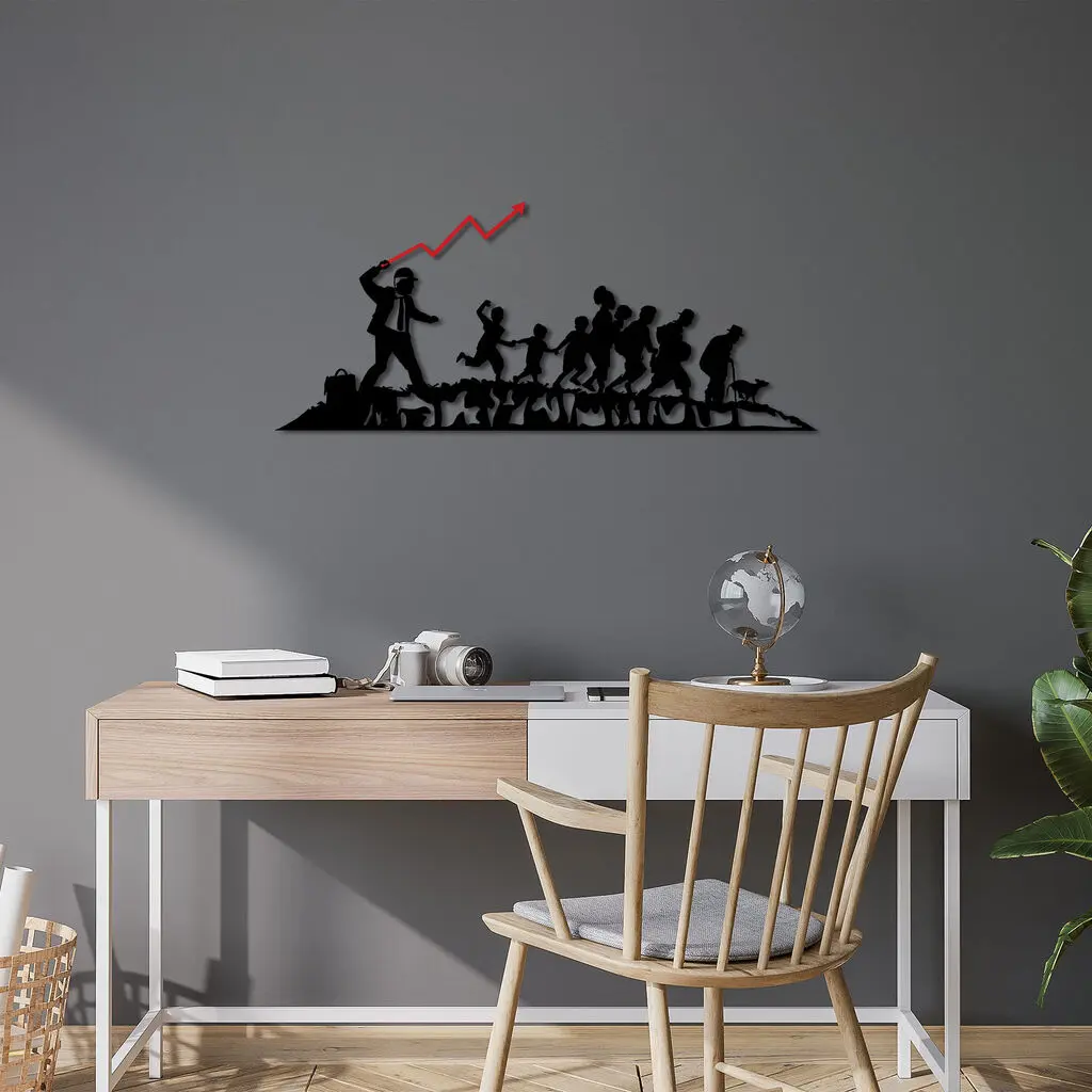 Wallity Zidna dekoracija Banksy-4, 30x70cm, Crna