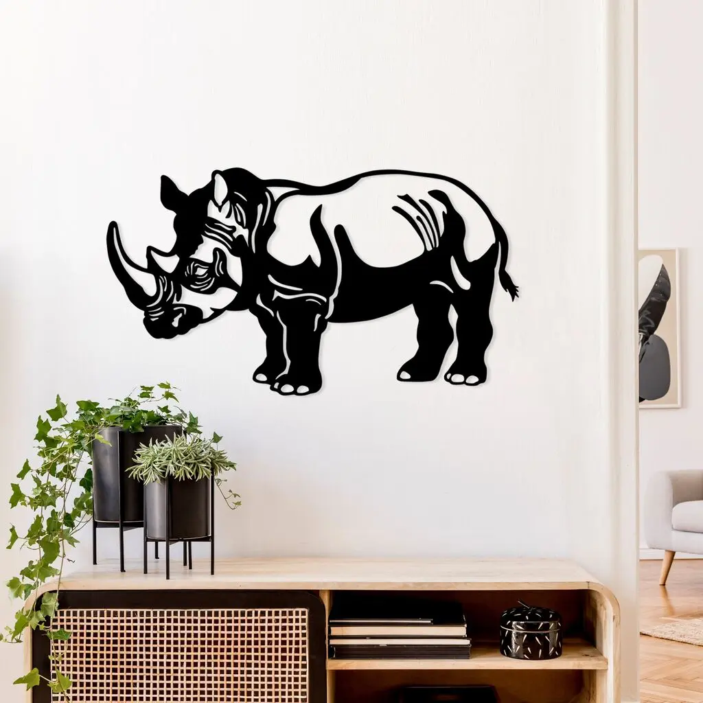 Wallity Zidna dekoracija Rhino, 39x70cm, Crna