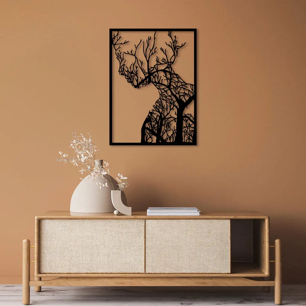 Wallity Zidna dekoracija Tree Woman-320, 52x70cm, Crna