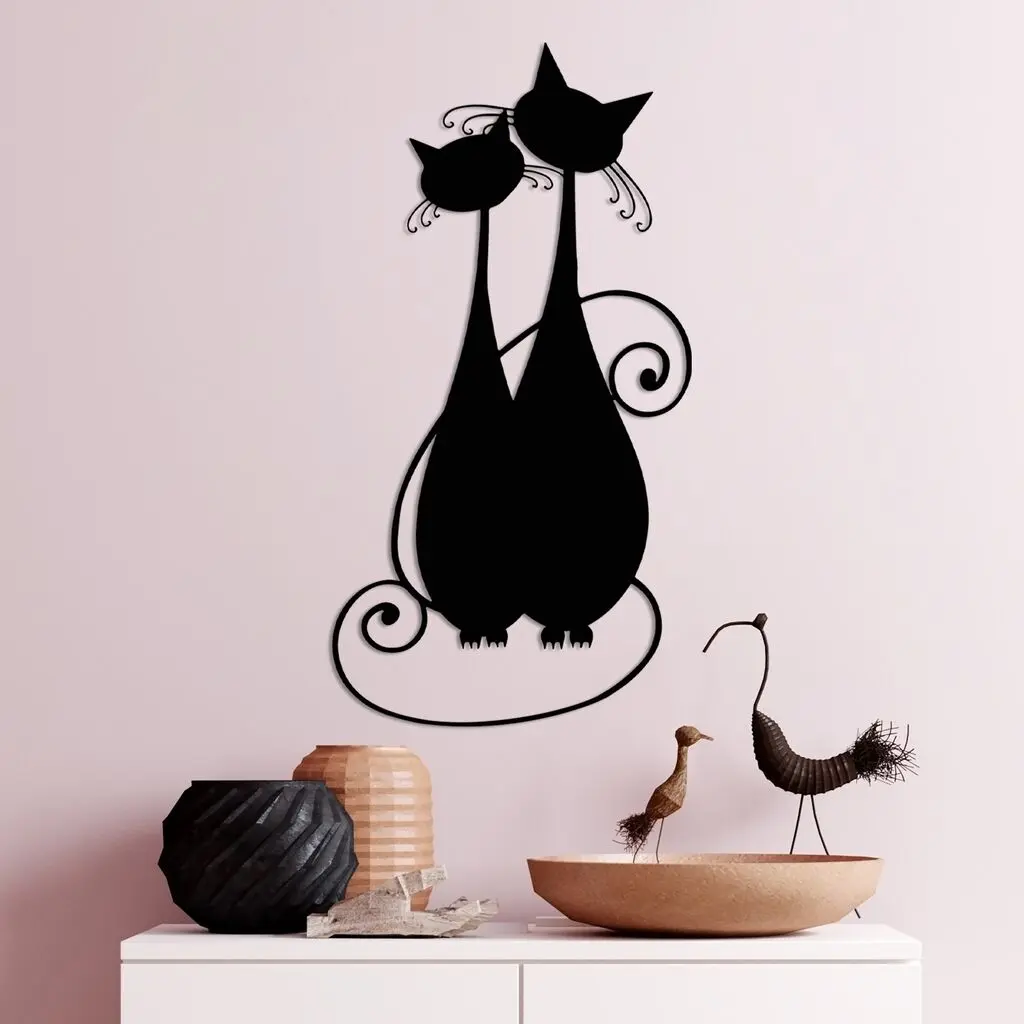 Wallity Zidna dekoracija Cat 10-v2, 30x60cm, Crna