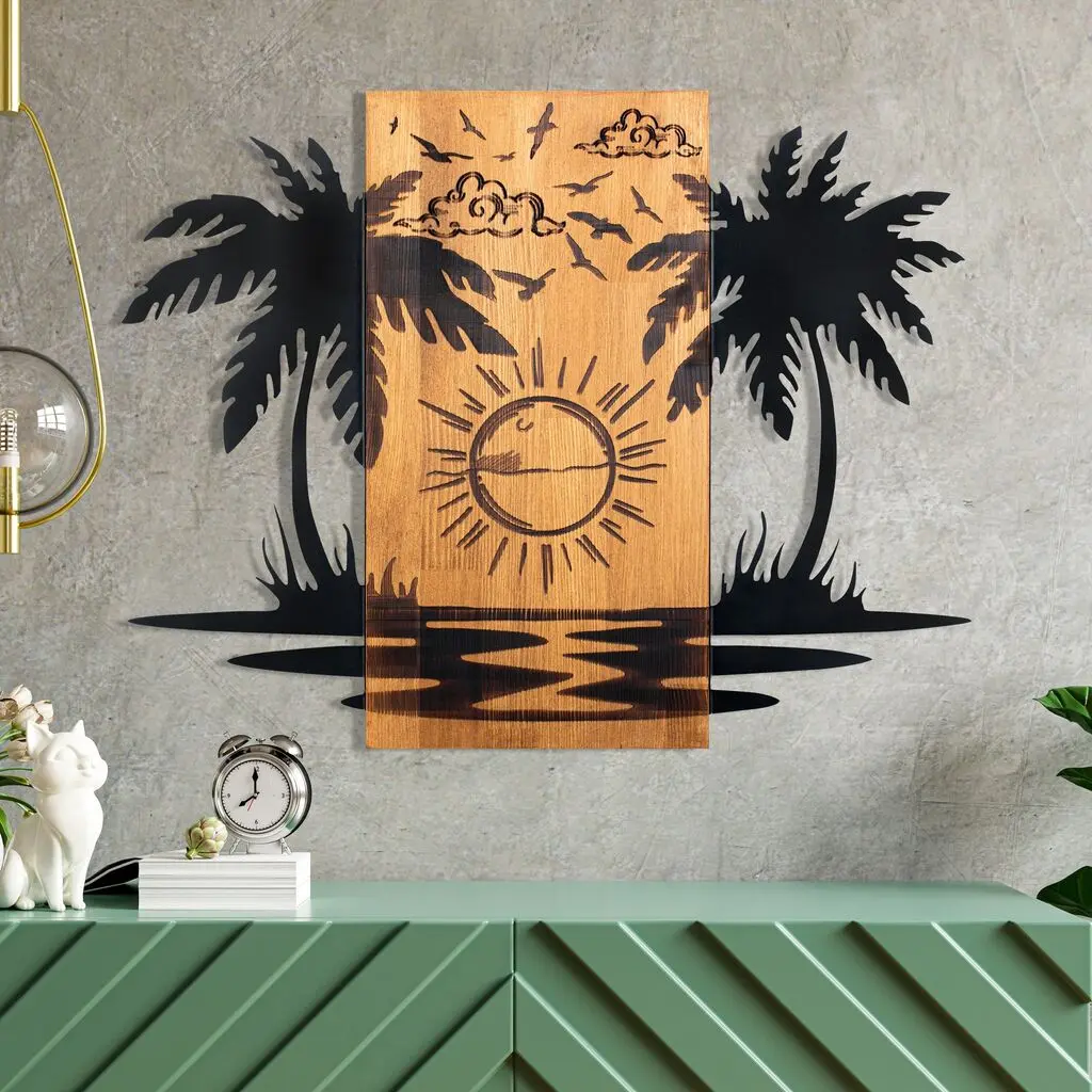 Wallity Zidna dekoracija Hawaii 2, 74x57.5 cm, Smeđe boje