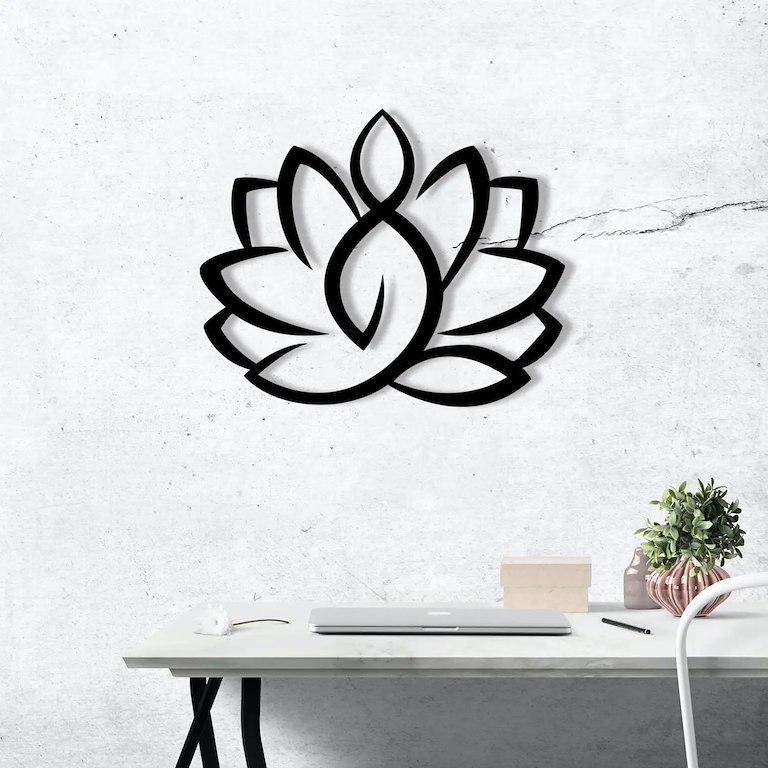 Wallity Zidna dekoracija Lotus-M114, 50x57 cm, 1.2 mm, Crna