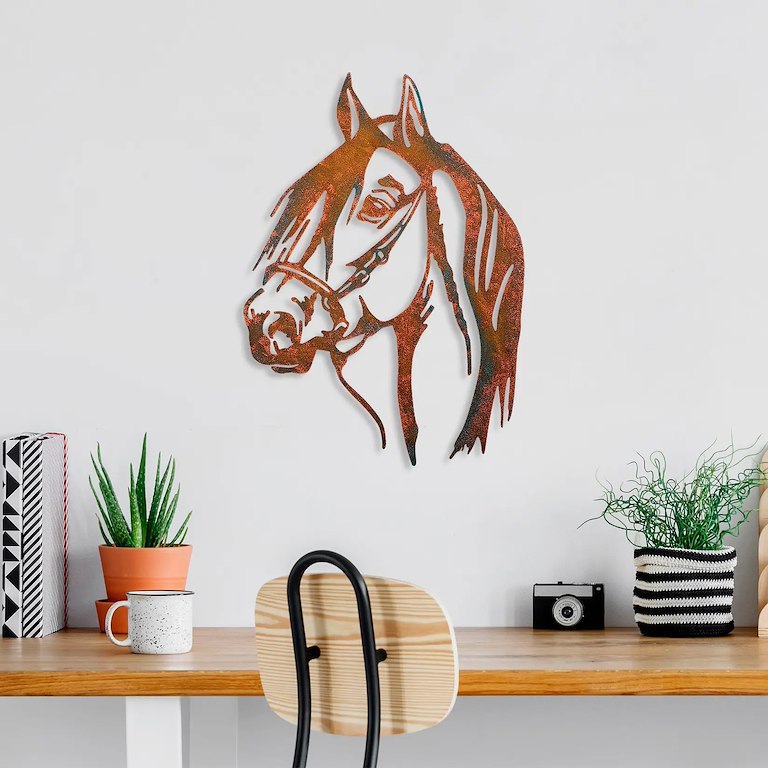 Wallity Zidna dekoracija Horse-1, 38x53 cm, Bakarne boje