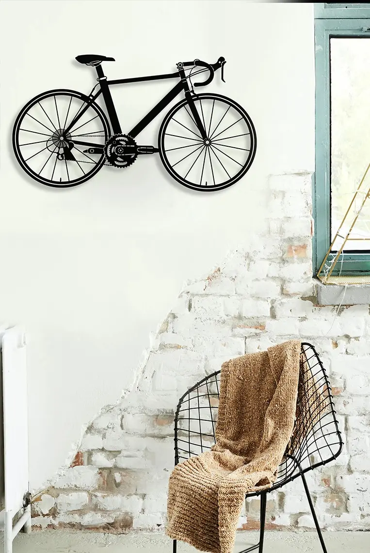 Wallity Zidna dekoracija Bisiklet, 39x70 cm 2 mm, Crna