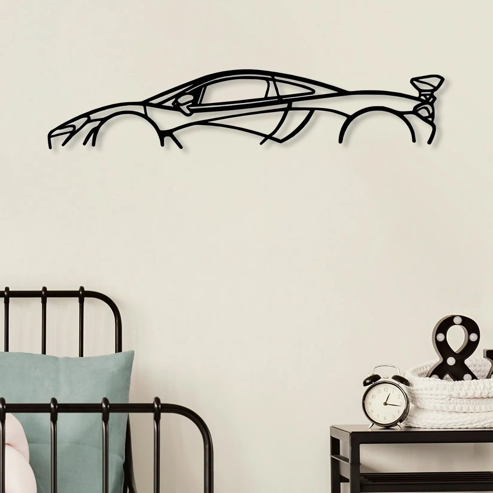 Wallity Zidna dekoracija Mclaren P1 Silhouette, 68x14 cm, 1.5 mm, Crna