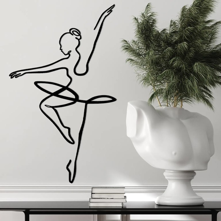 Wallity Zidna dekoracija Ballerina 1, 70x0.15x42 cm, 1.5 mm, Crna