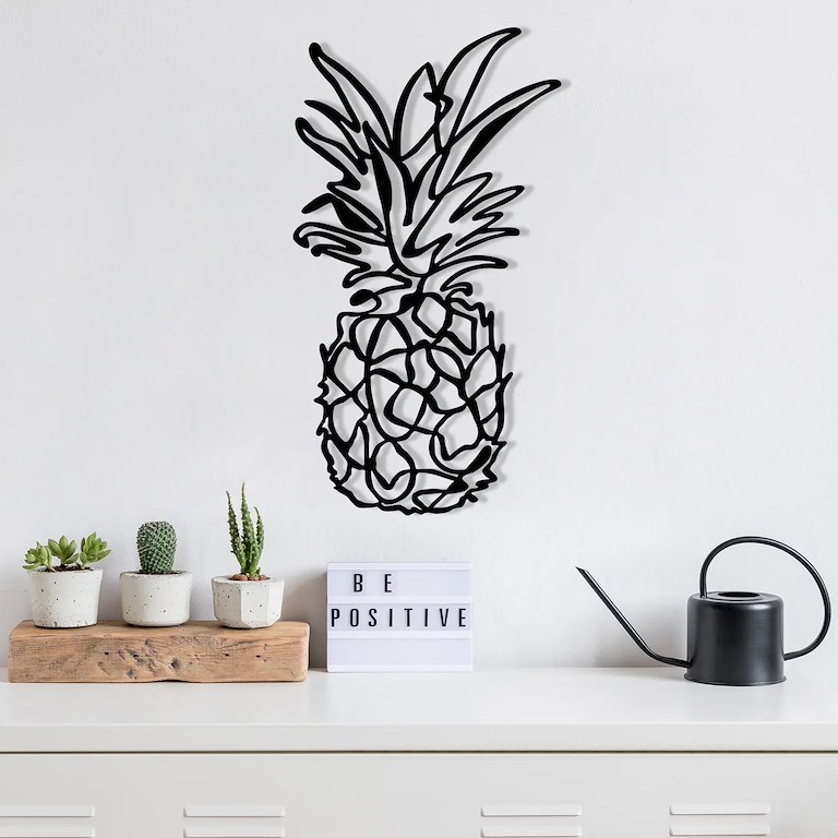 Wallity Zidna dekoracija Ananas-M120, 33x60 cm, 1.2 mm, Crna