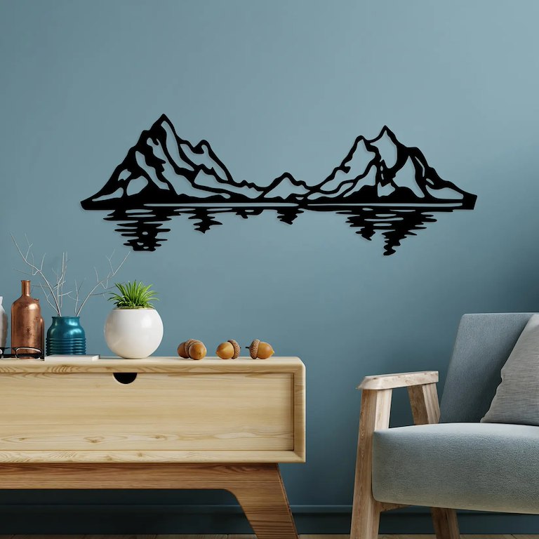 Wallity Zidna dekoracija Mountains, 25x72 cm, 1.5 mm, Crna