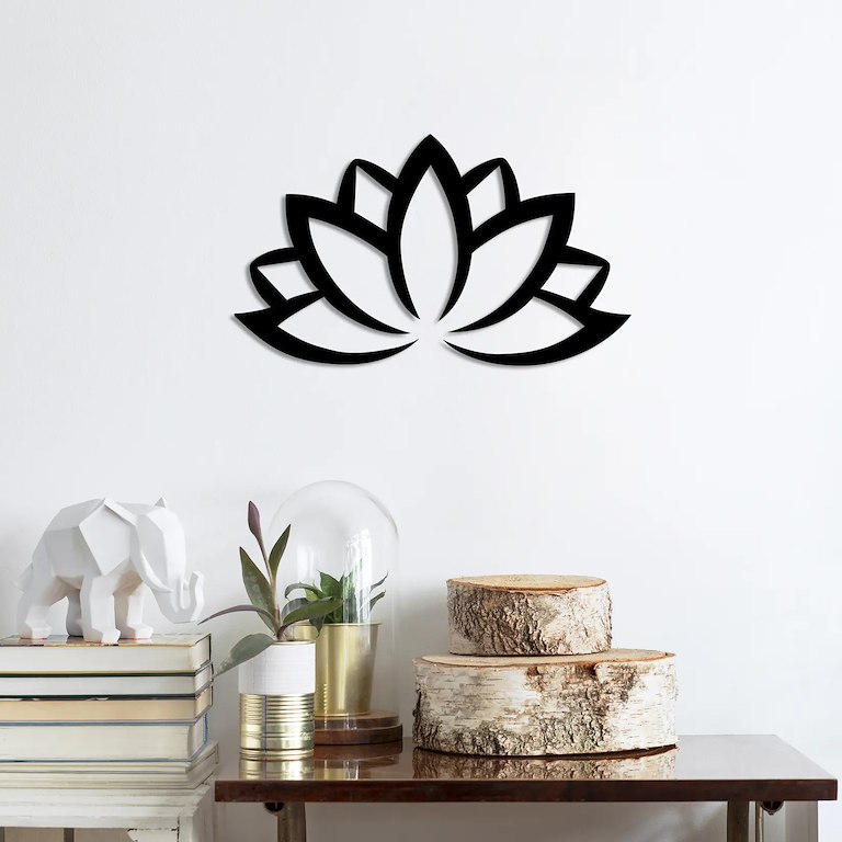 Wallity Zidna dekoracija Lotus Flower 2, 60x35 cm, 1.5 mm, Crna