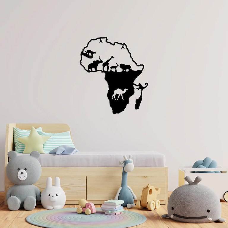 Wallity Zidna dekoracija Animals Of Africa-454, 61x70 cm, 1.5 mm, Crna