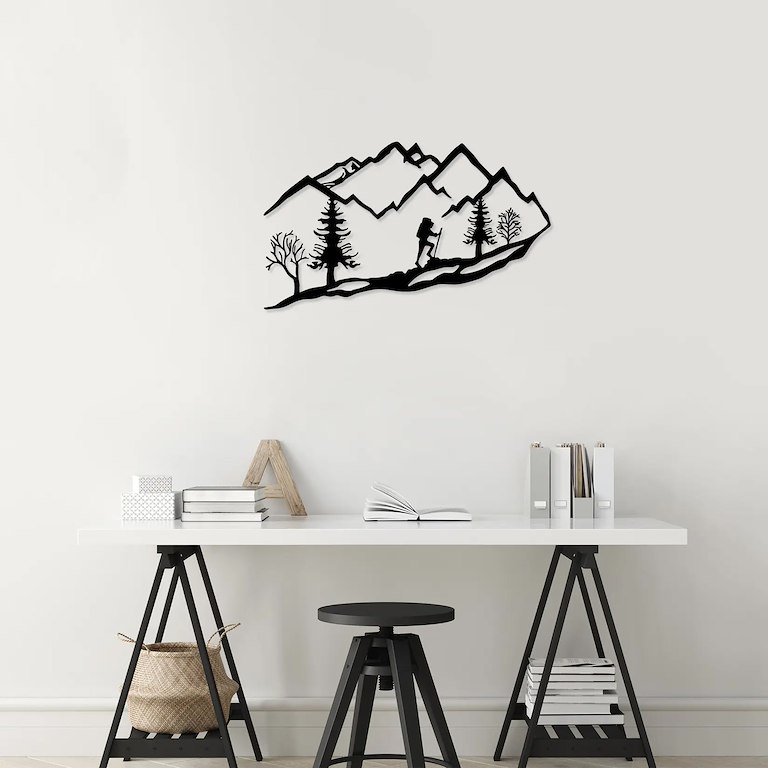 Wallity Zidna dekoracija Mountain Climbing, 90x45 cm, 1.5 mm, Crna