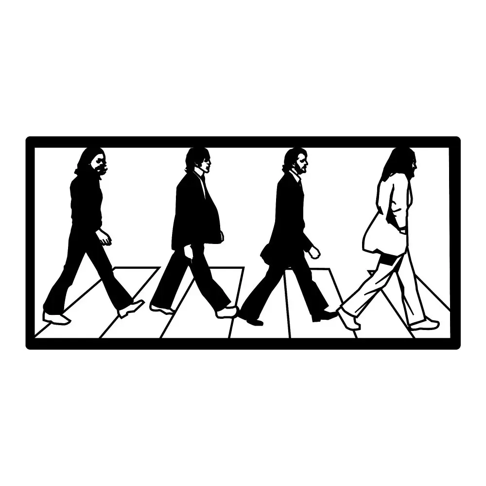 Wallity Zidna dekoracija The Beatles, 80x39cm, Crna