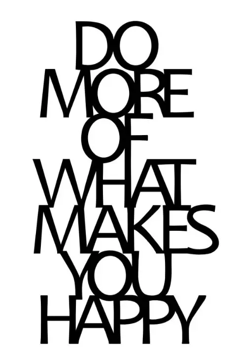 Wallity Zidna dekoracija Do More Of What Makes You Happy, 41x50cm, Crna
