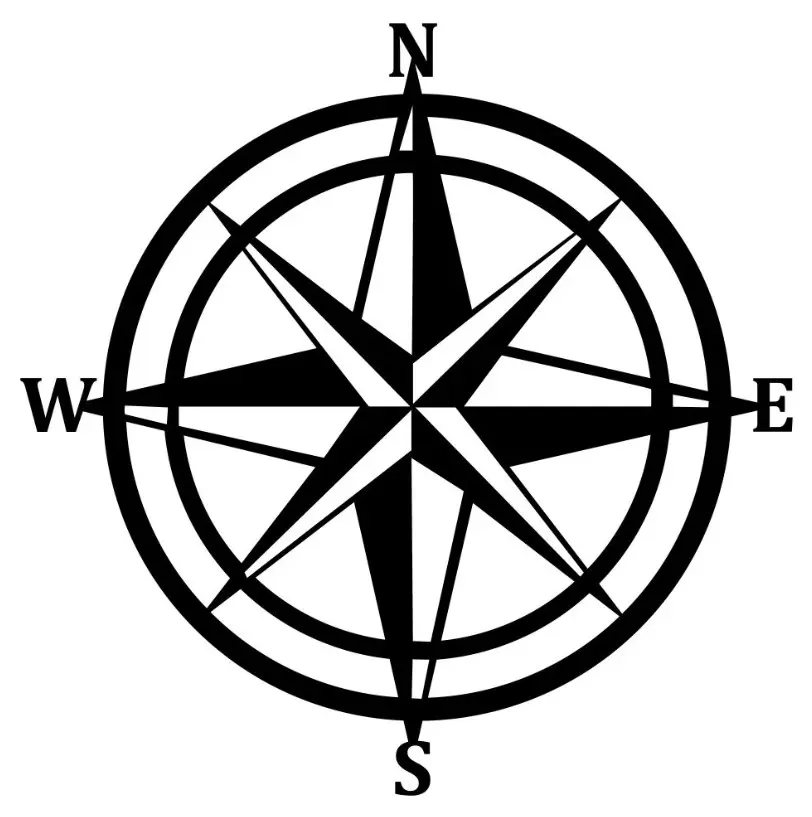 Wallity Zidna dekoracija Compass, 55x55cm, Crna