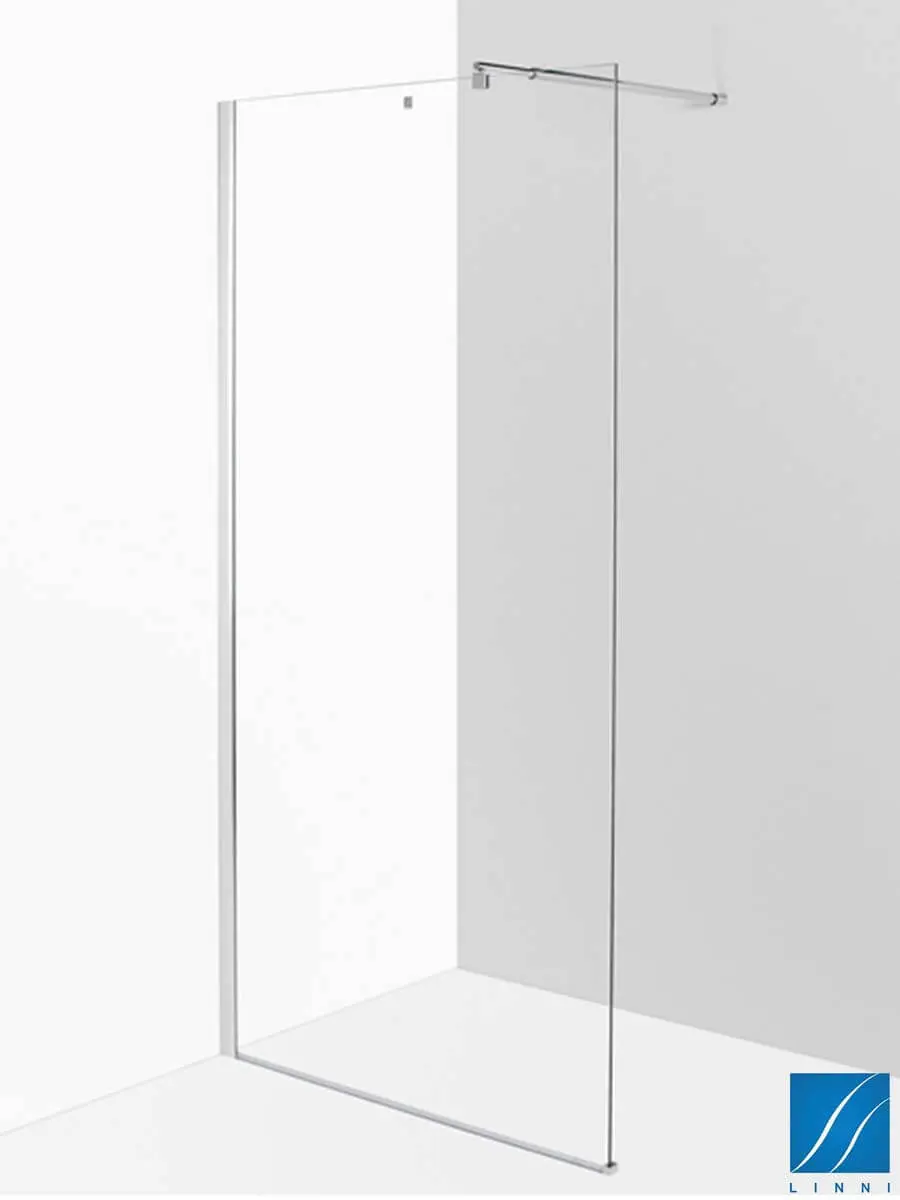 LINNI Tuš paravan walk-in Elegance, Providno staklo 8mm, Srebrni profil, 130x200cm