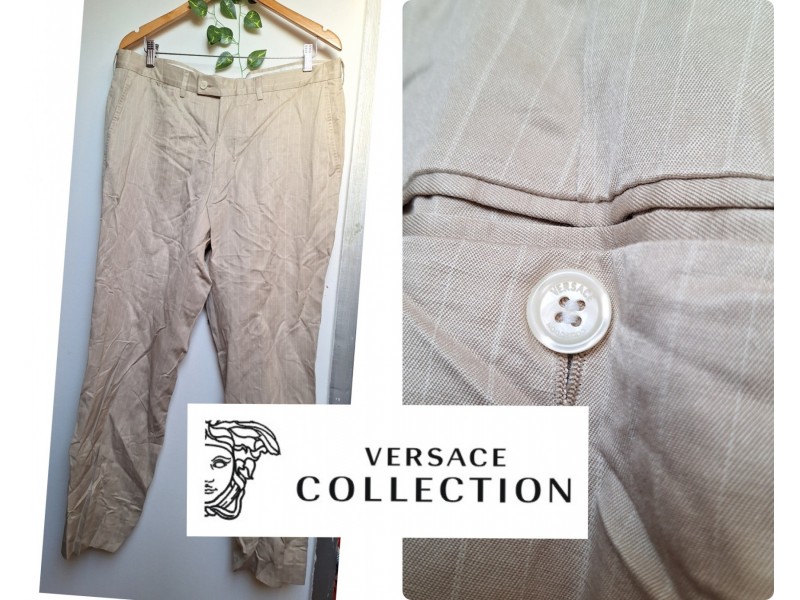 VERSACE elegantne pantalone,lan i svila NOVO 54