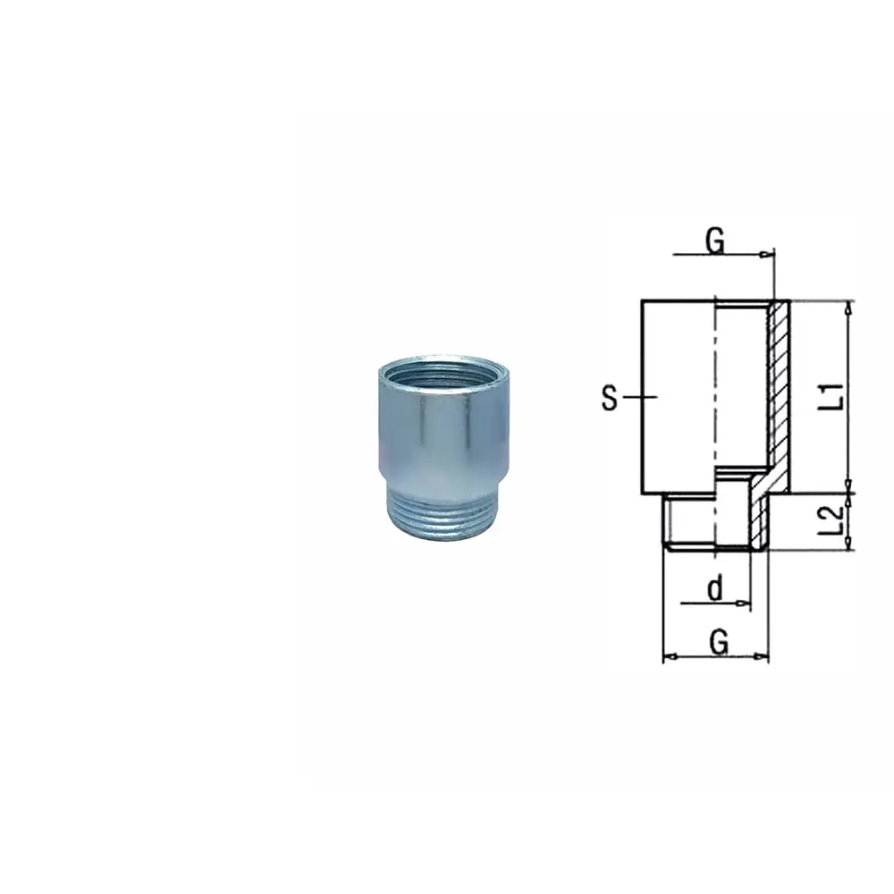 Vodovodni produžetak 1/2''x10 mm, Ø24x22 mm