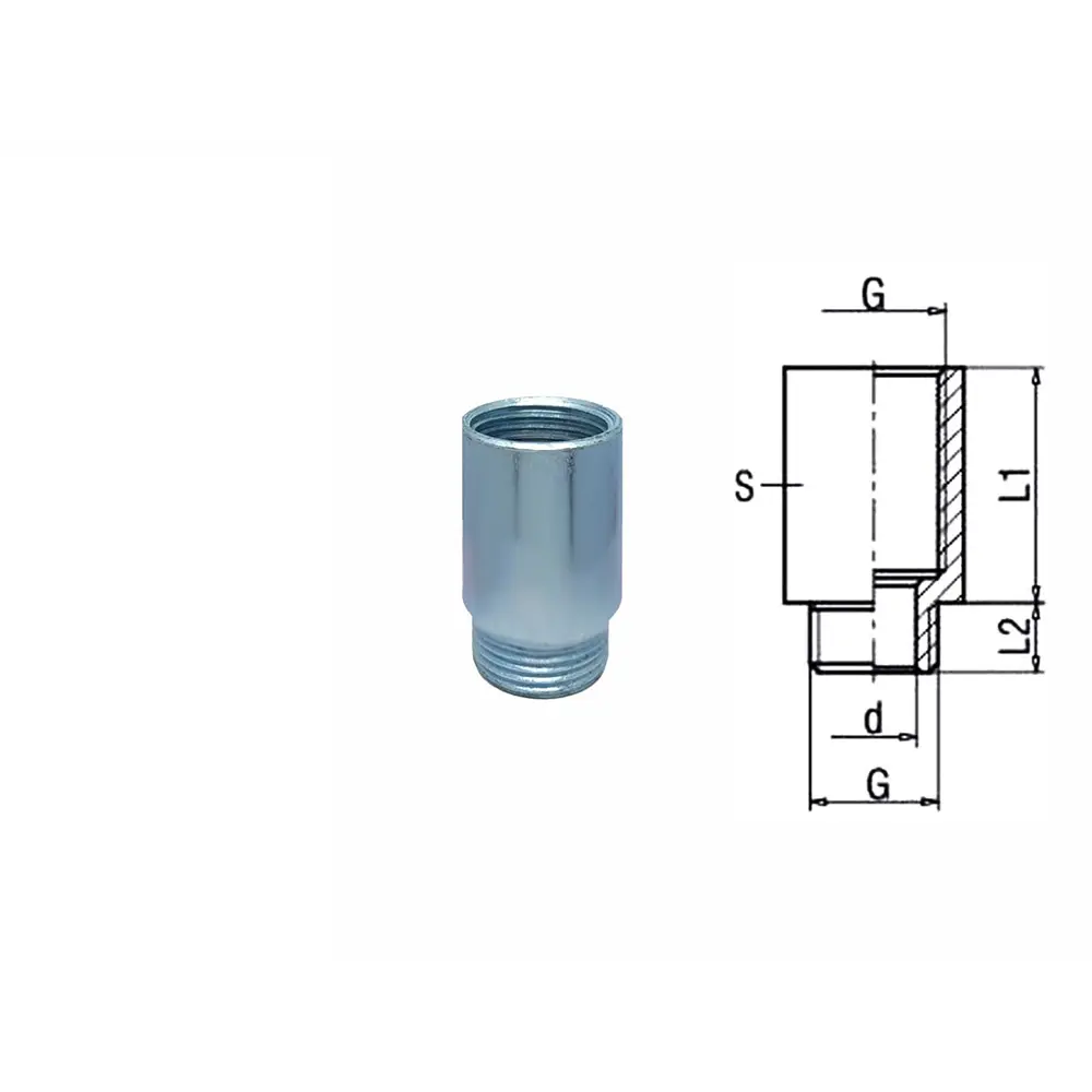 Vodovodni produžetak 1/2''x15 mm, Ø24x27 mm