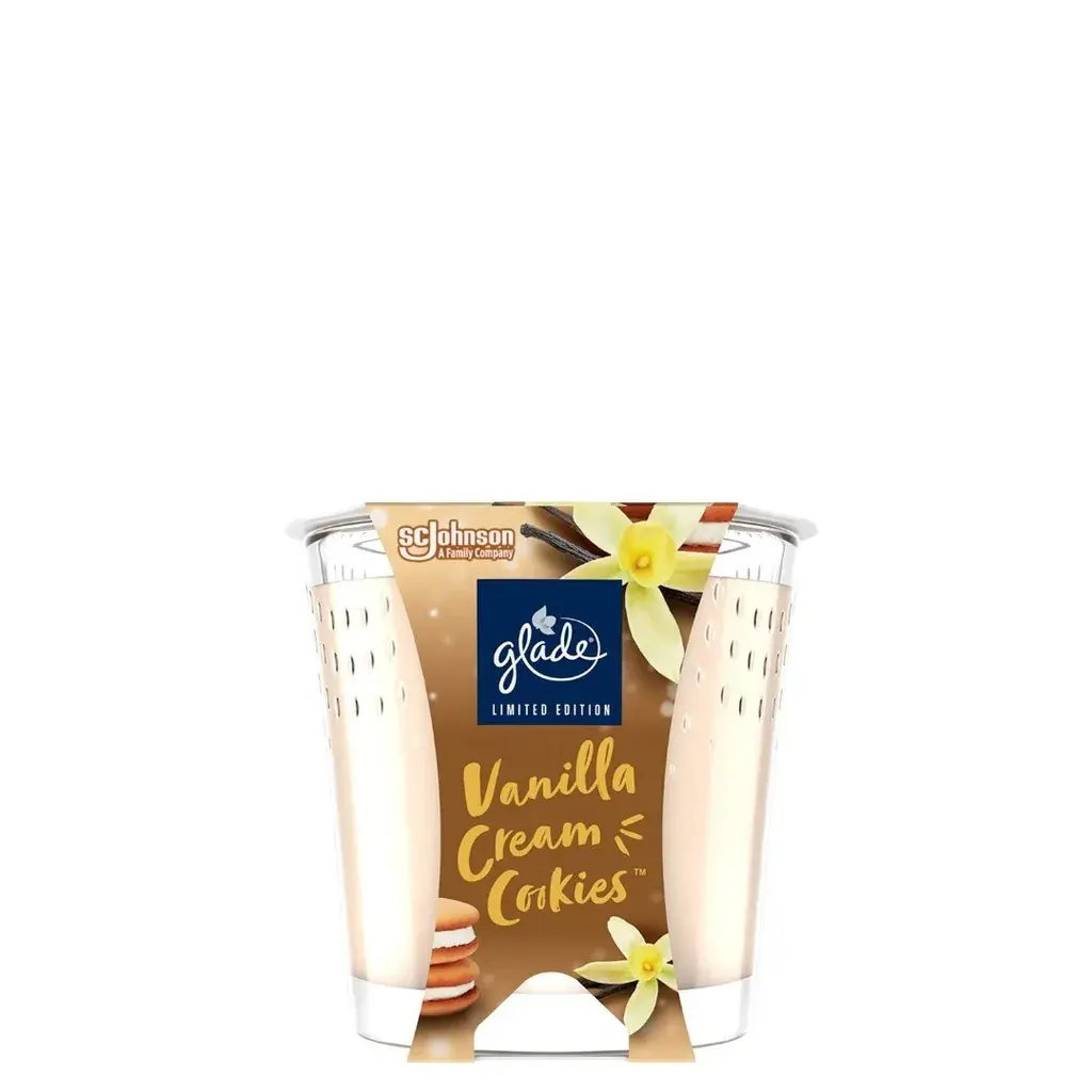 Glade Mirisna sveća Vanila Cream Cookies, 112 g, Bež