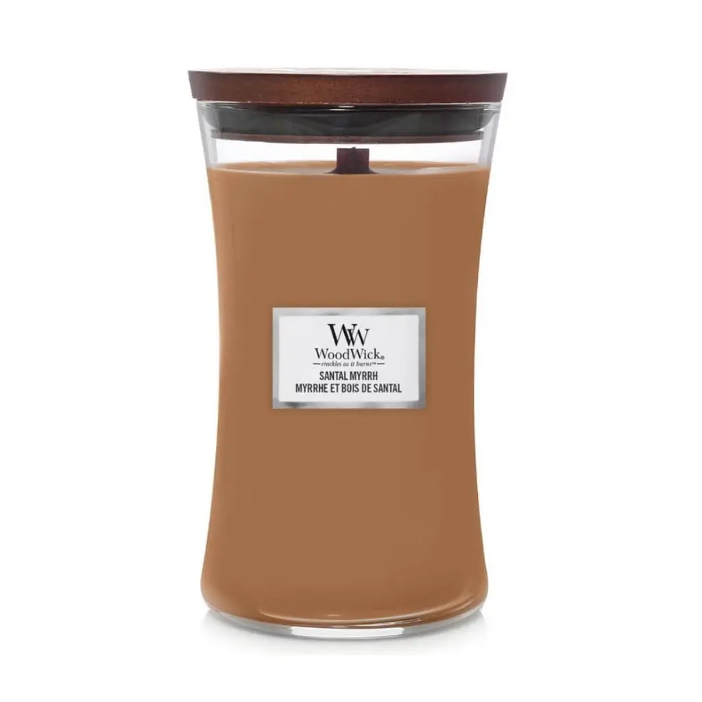 WoodWick Mirišljava sveća Santal Myrrh, L, Braon