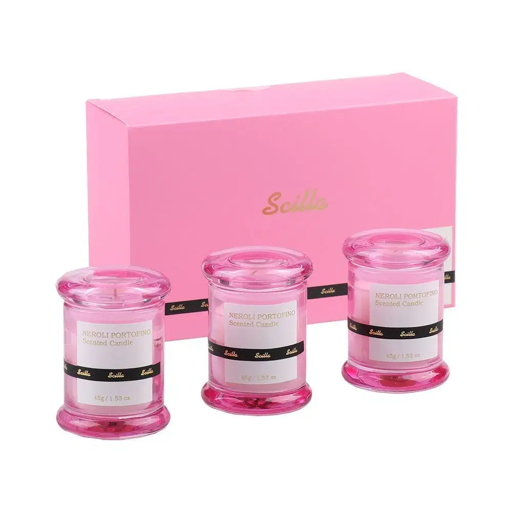 Set mirišljavih sveća Scilla, 45g, 3 komada, Roze
