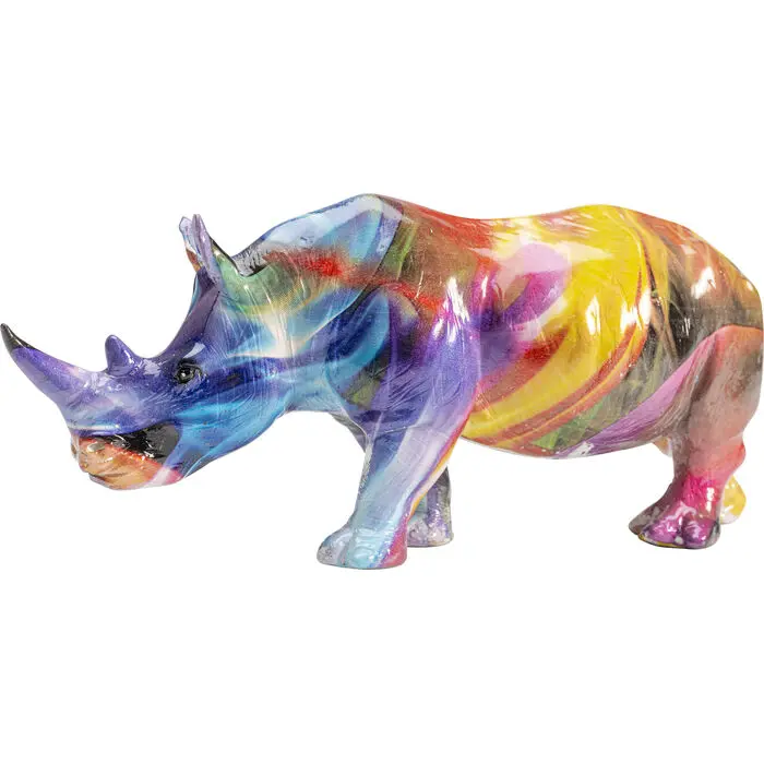 KARE 52983 Colored Rhino Ukrasna figura, 17 cm, Šarena