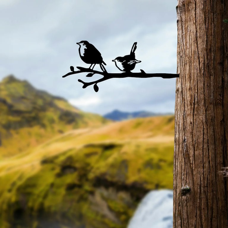 Aberto Design Dekorativna figura Bird On The Branch 03, 55x22 cm, 1.5 mm
