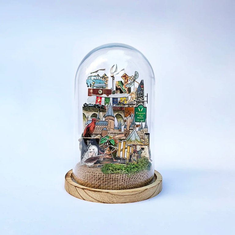 Dekorativna staklena kupola, The City Under the Dome, Harry Potter, 21x13cm