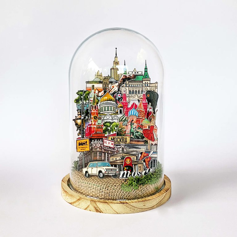 Dekorativna staklena kupola, The City Under the Dome, Moscow, 21x13cm