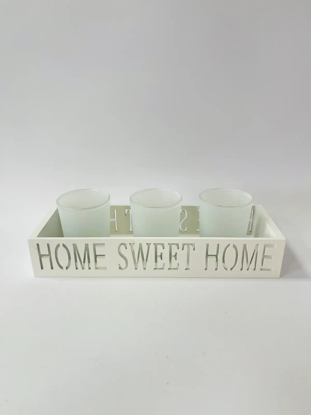 Ng Svećnjaci Home sweet home, 3 komada, Beli