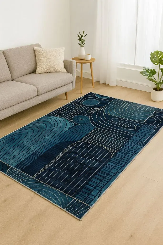 Conceptum Hypnose Tepih BSR-13, Pravougaoni, 100 x 140 cm, Petrolej