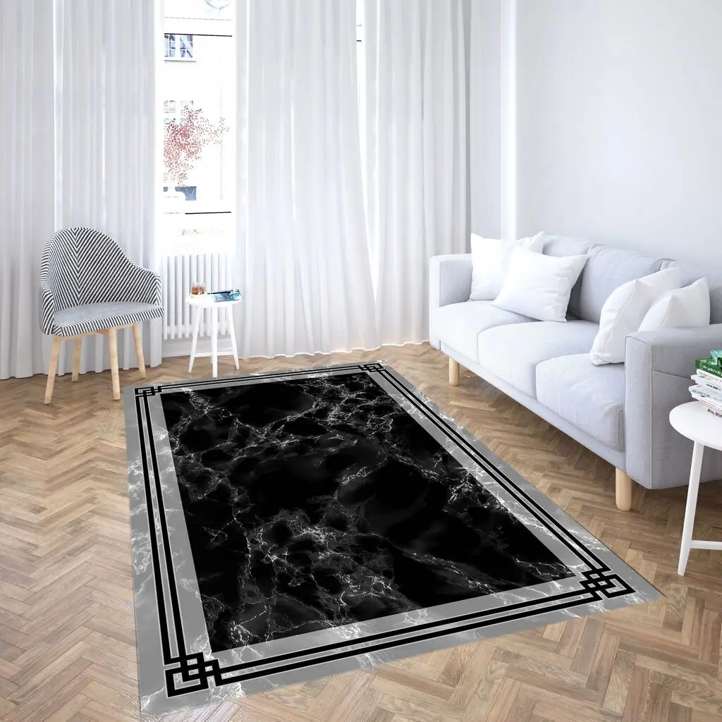 Conceptum Hypnose Tepih CG_116, Pravougaoni, 100 x 180 cm, Crno-sivi