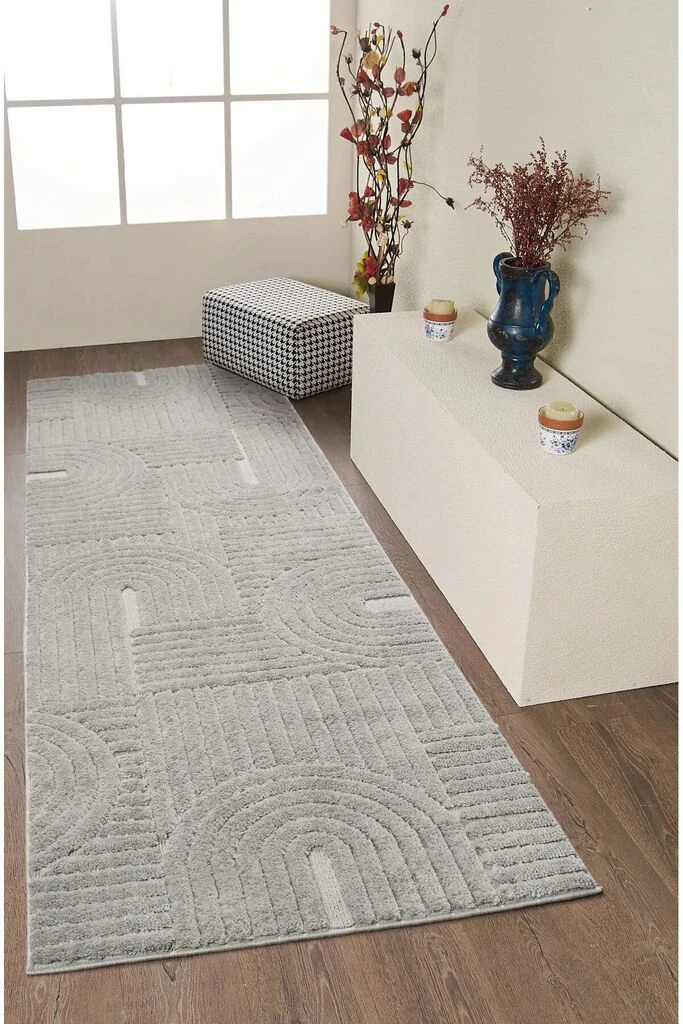 Conceptum Hypnose Tepih 691B, Pravougaoni, 80 x 250 cm, Sivi