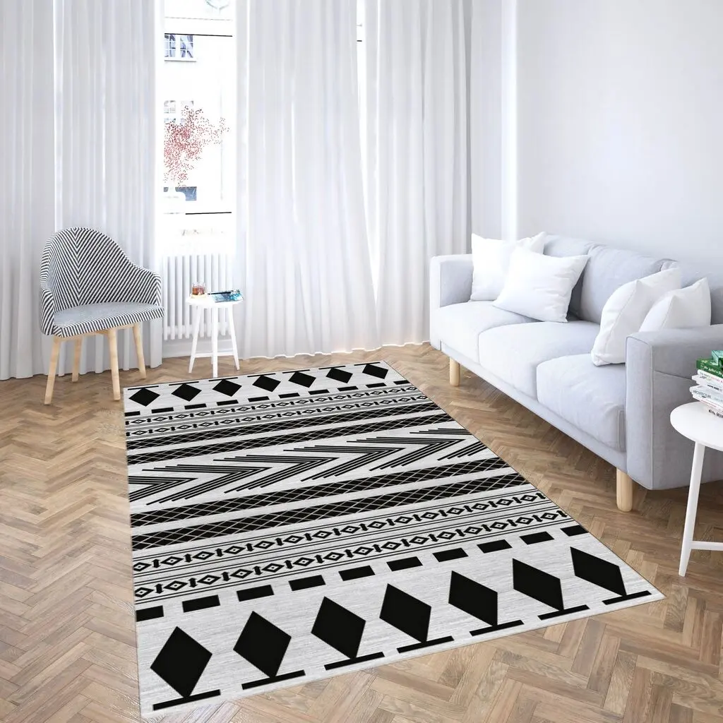Conceptum Hypnose Tepih CG_32, Pravougaoni, 80 x 140 cm, Crno-beli