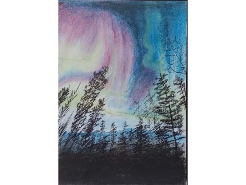 Aurora Borealis 2, pastel, A4