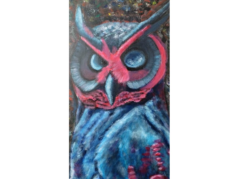 Blue Owl Akril na tabli, A4