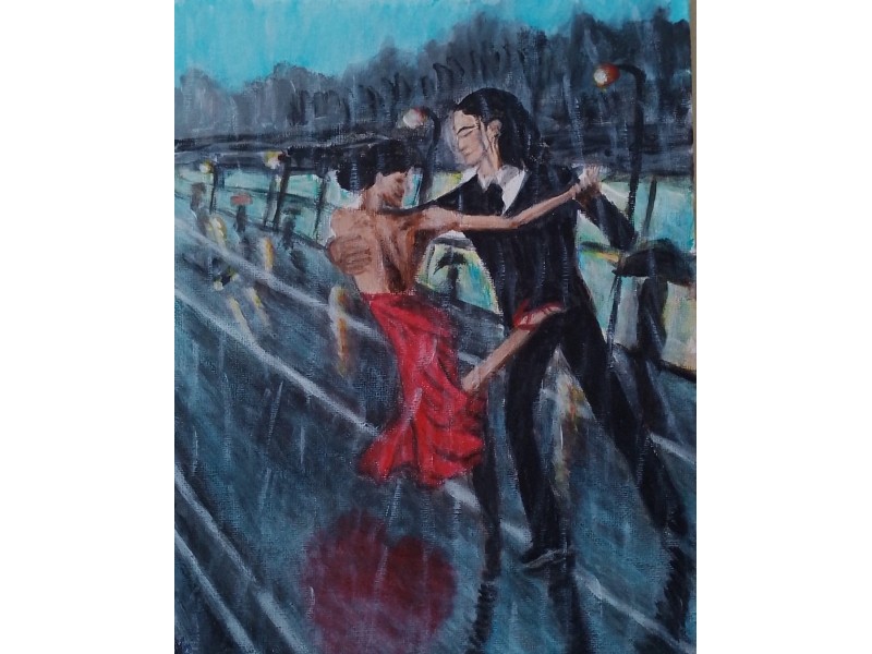 Tango, Acryl na canvas panelu, 24x30